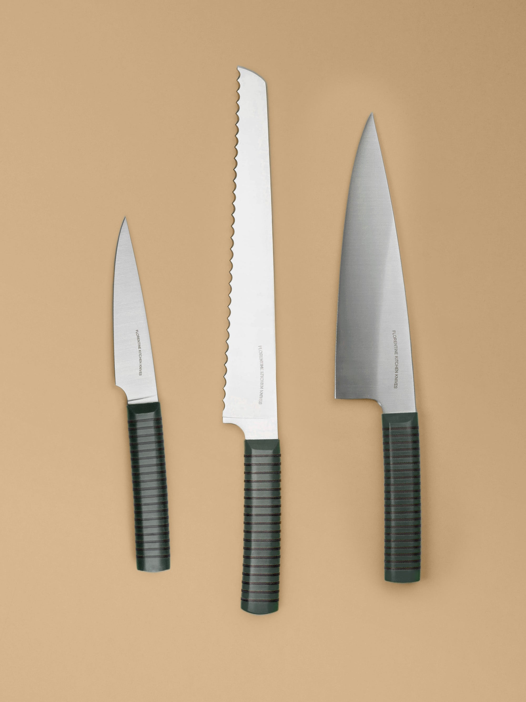 The Essential Set (Black/Green) – Florentine Kitchen Knives